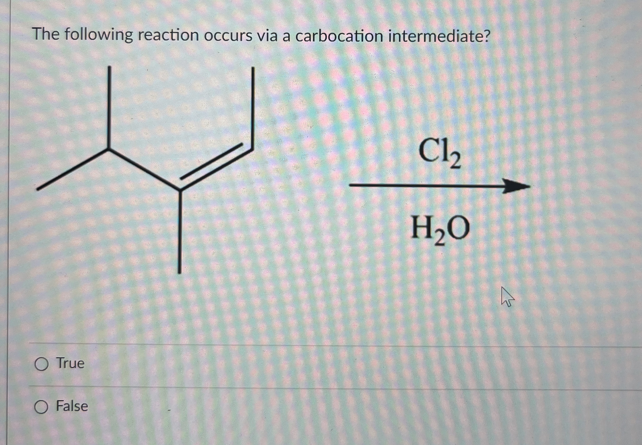 Solved The following reaction occurs via a carbocation | Chegg.com