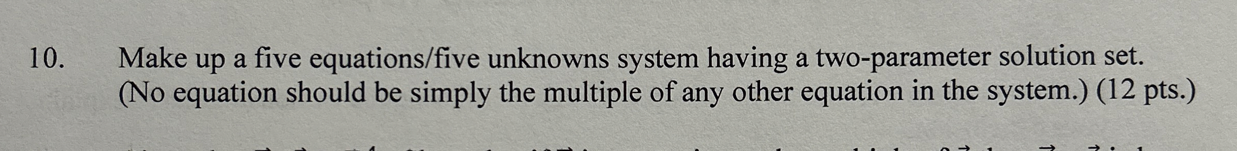 Solved Make up a five equations/five unknowns system having | Chegg.com