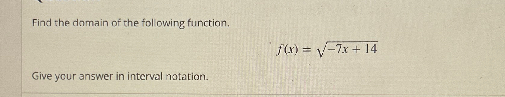 Solved Find the domain of the following | Chegg.com