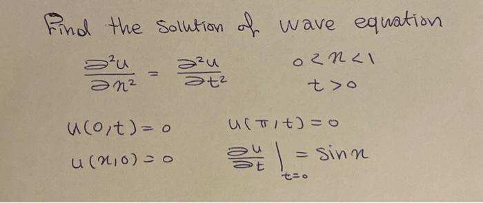 Solved Find the solution of wave equation | Chegg.com