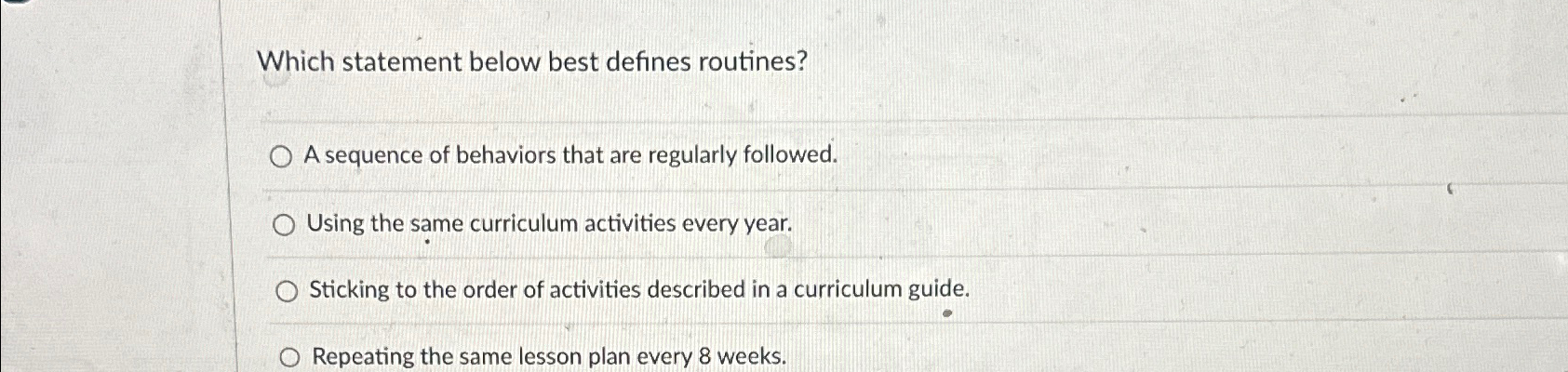 Solved Which statement below best defines routines?A | Chegg.com