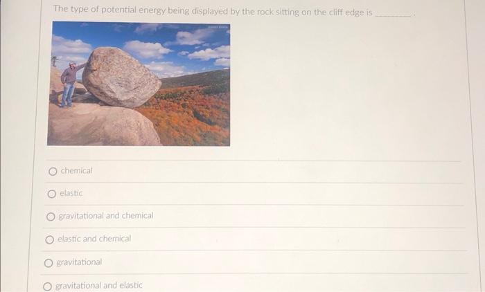 Solved The type of potential energy being displayed by the | Chegg.com