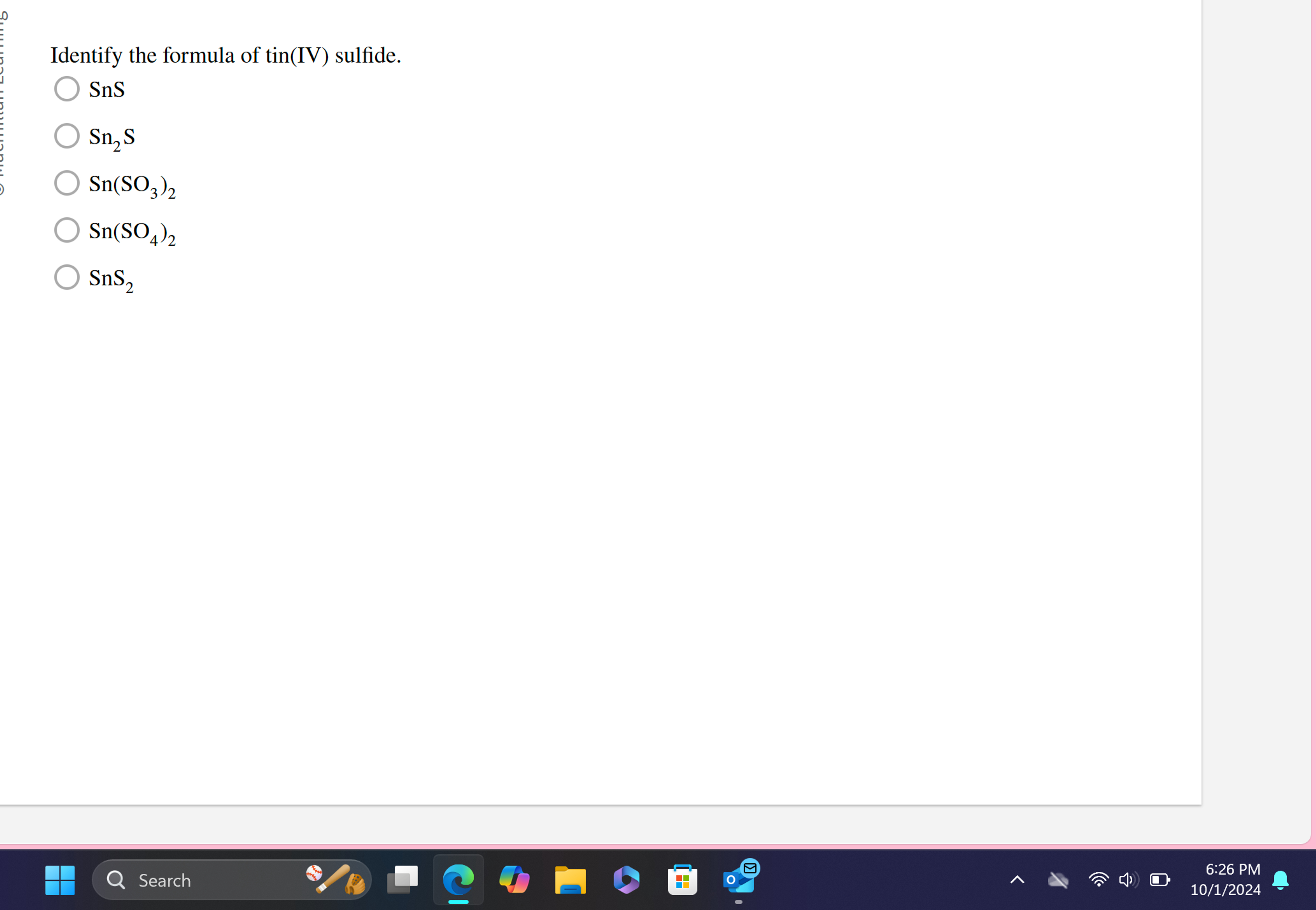 Solved Identify the formula of tin(IV) | Chegg.com