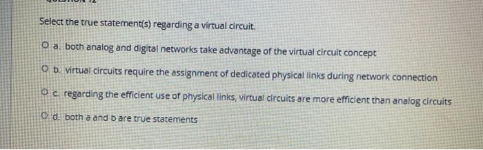 Solved Select the true statement(s) regarding a virtual | Chegg.com