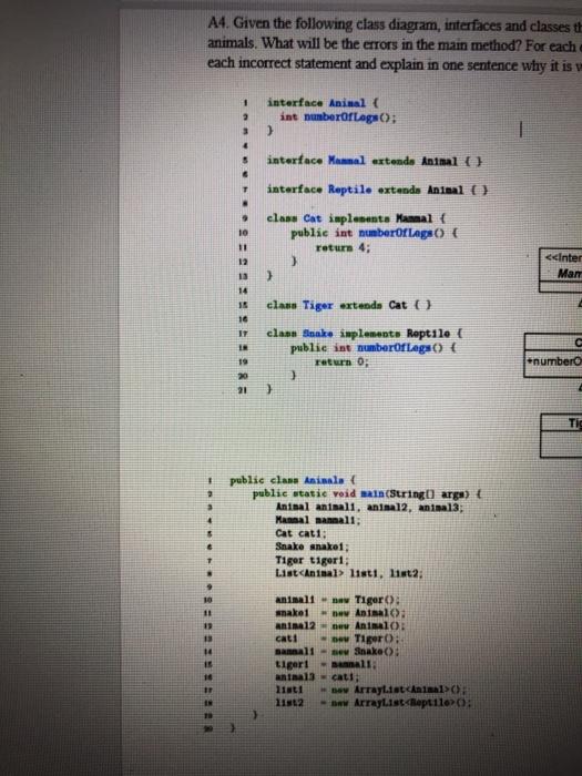 Solved Font Paragraph A4. Given the following class diagram, | Chegg.com