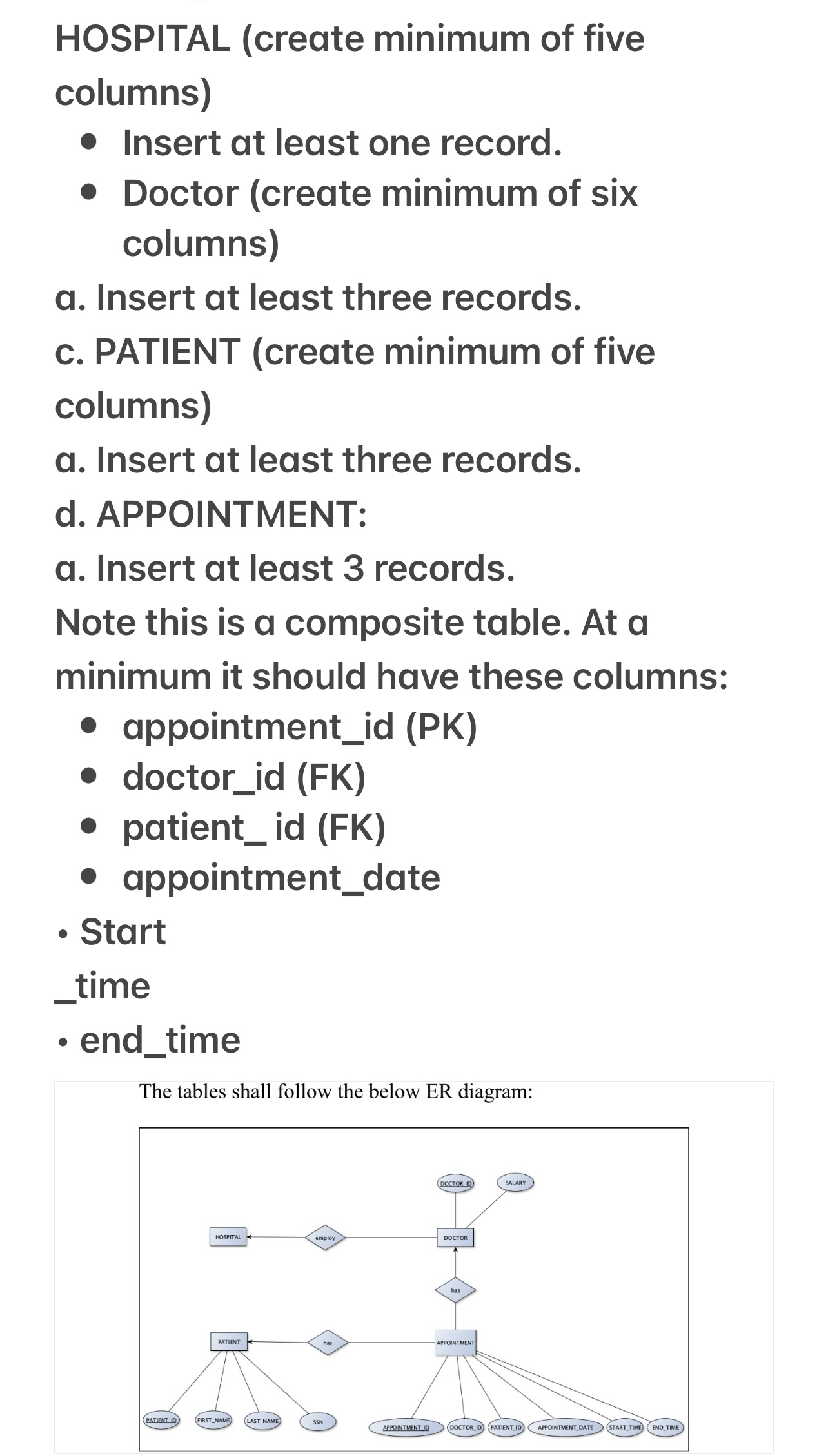 Solved Can you please create sql script for each?HOSPITAL | Chegg.com