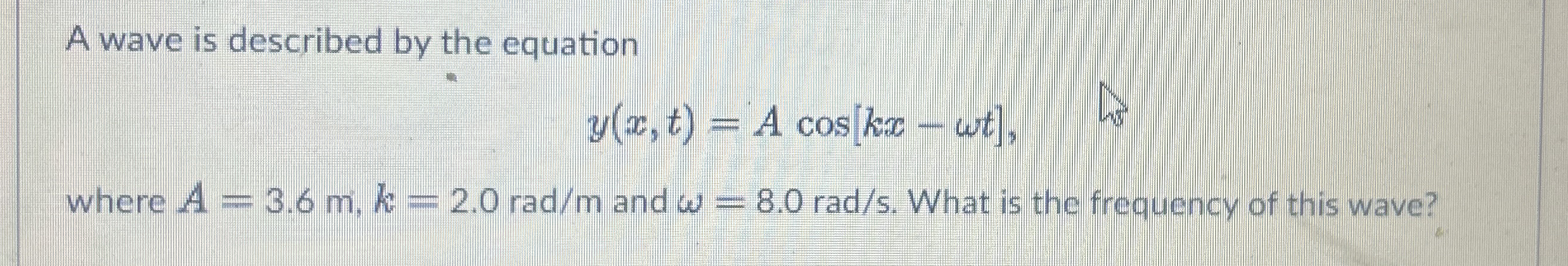 Solved A wave is described by the | Chegg.com