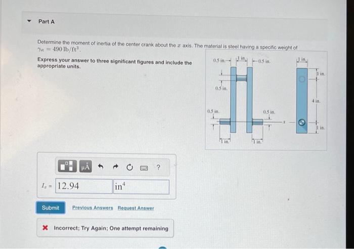 Solved Determine the moment of inertia of the center crank | Chegg.com