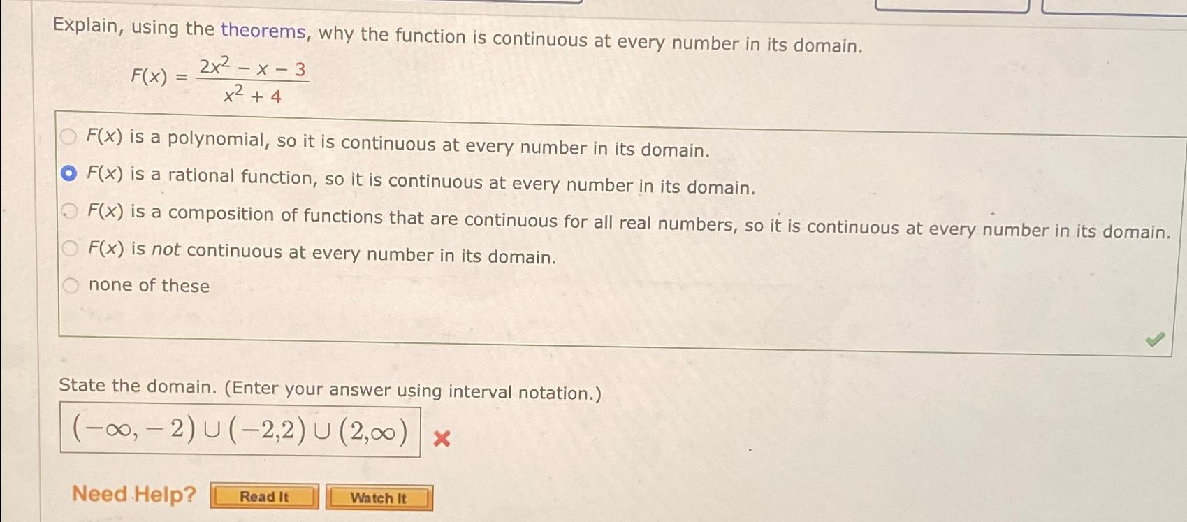 Solved Explain, using the theorems, why the function is | Chegg.com
