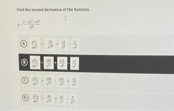 Solved Find the second derivative of the function. | Chegg.com