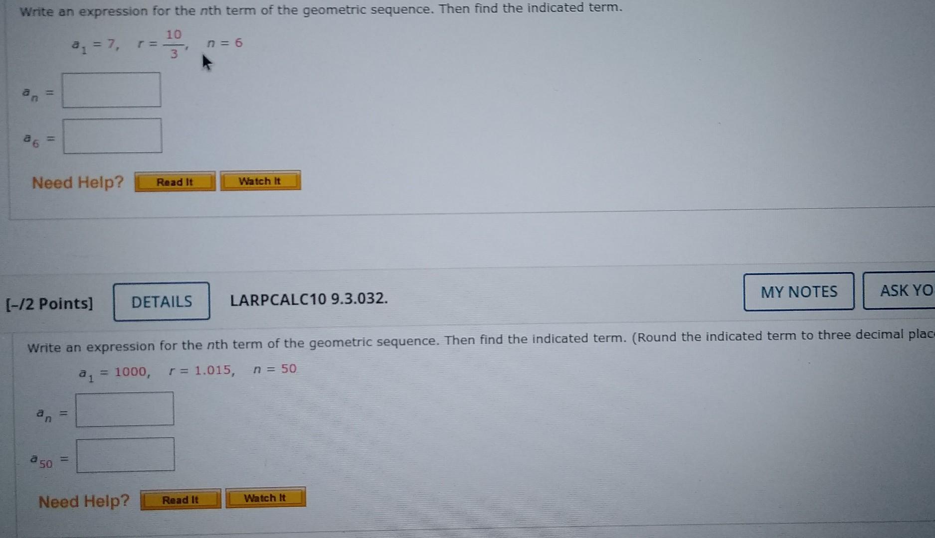 Solved Write the first five terms of the geometric sequence. | Chegg.com