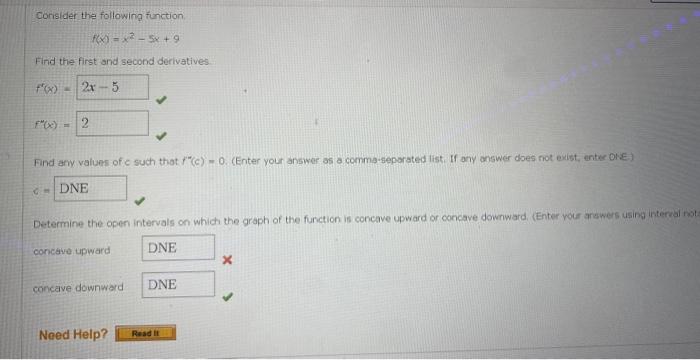 Solved Conisider the following function f(x)=x2−5x+9 Find | Chegg.com
