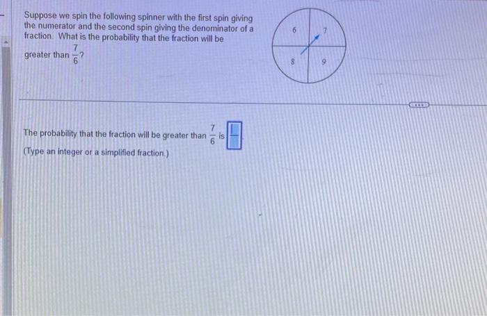 Solved Suppose we spin the following spinner with the first | Chegg.com