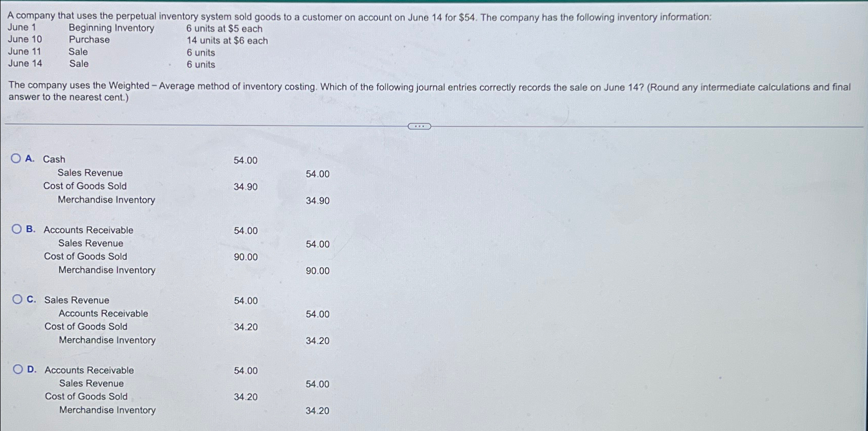 Solved A company that uses the perpetual inventory system | Chegg.com