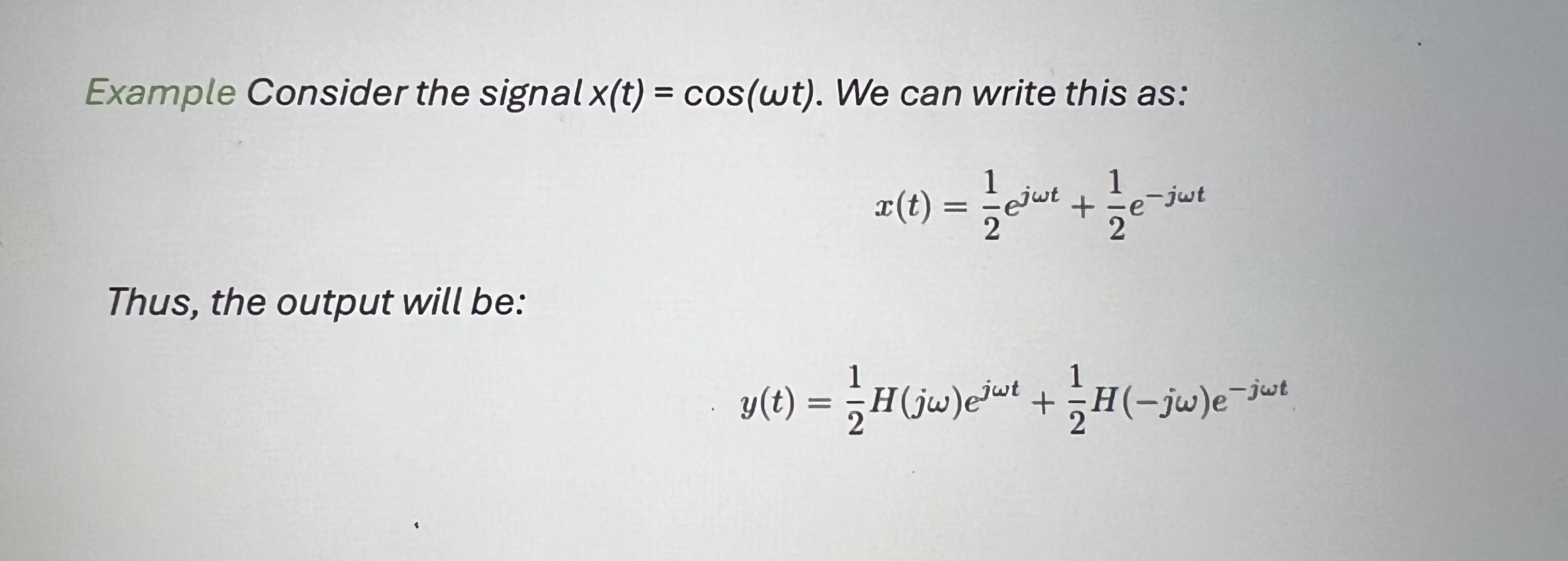 Solved Example Consider the signal x(t)=cos(ωt). ﻿We can | Chegg.com