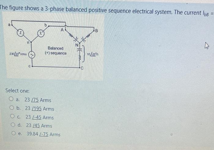 Solved The figure shows a 3-phase balanced positive sequence | Chegg.com