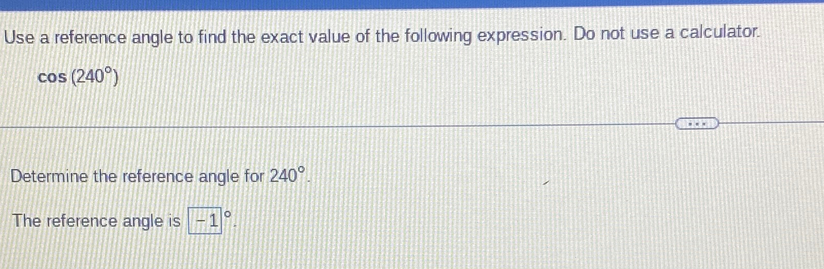 Solved Use a reference angle to find the exact value of the | Chegg.com