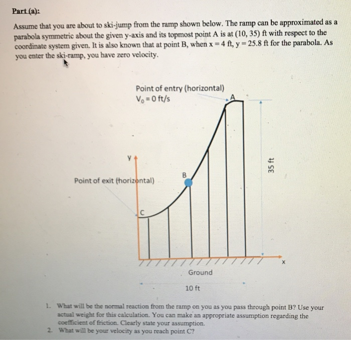 Solved Part (a): Assume that you are about to ski-jump from | Chegg.com