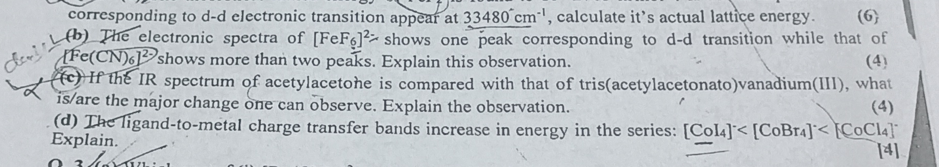 Solved Explain the observation the ligand-to-metal charge | Chegg.com