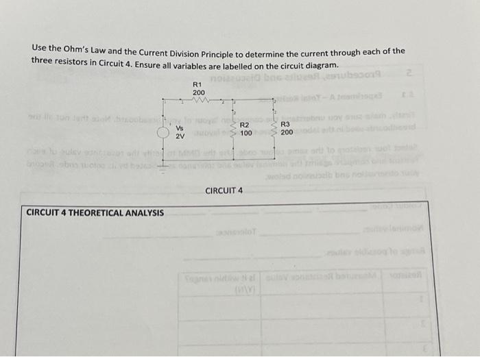 Solved Use the Ohm's Law and the Current Division Principle | Chegg.com
