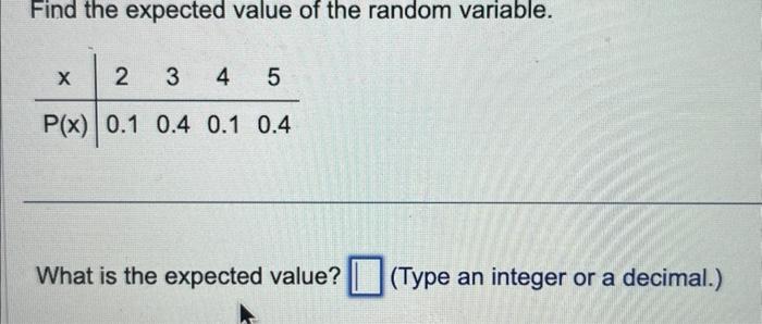 Solved Find the expected value of the random variable. What | Chegg.com