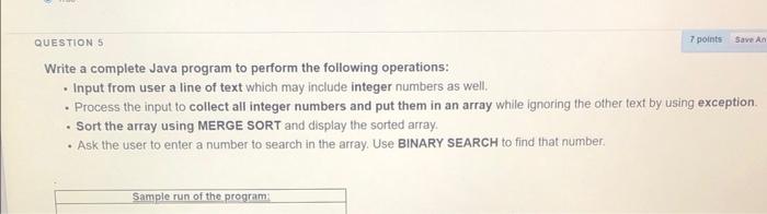 Solved Write a complete Java program to perform the | Chegg.com