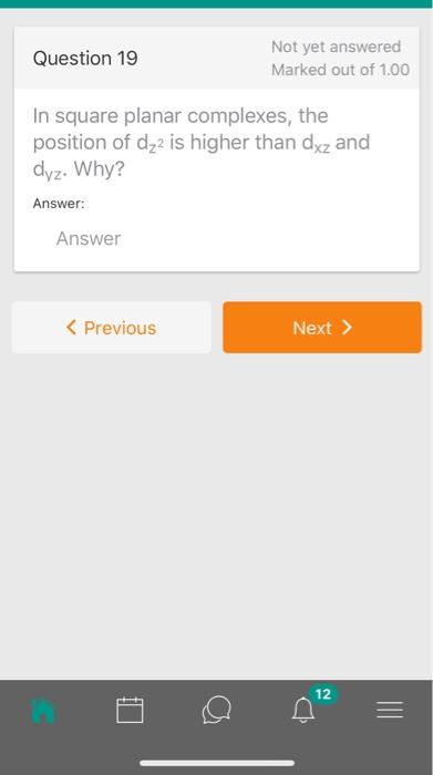 Solved Question 19 Not yet answered Marked out of 1.00 In | Chegg.com