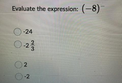 Solved Evaluate the expression: −16− −4 −8 4 not a real | Chegg.com