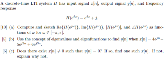 A Discrete Time Lti System H has Input Signal X N 9863