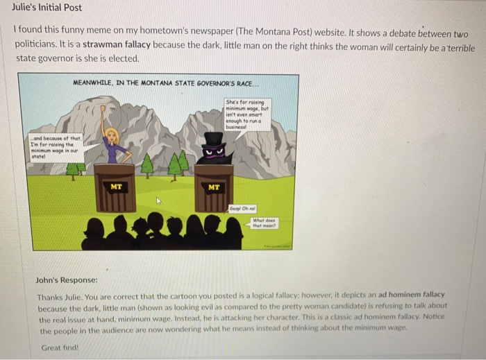 Discussion: Find a Fallacy in Social Media or the | Chegg.com