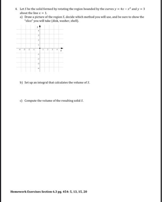 Solved MAC2312 Name: Worksheet Section 6.3 Volumes by | Chegg.com