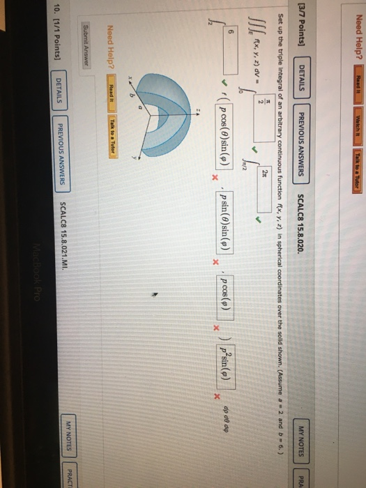 Solved Set up the triple integral of an arbitrary | Chegg.com