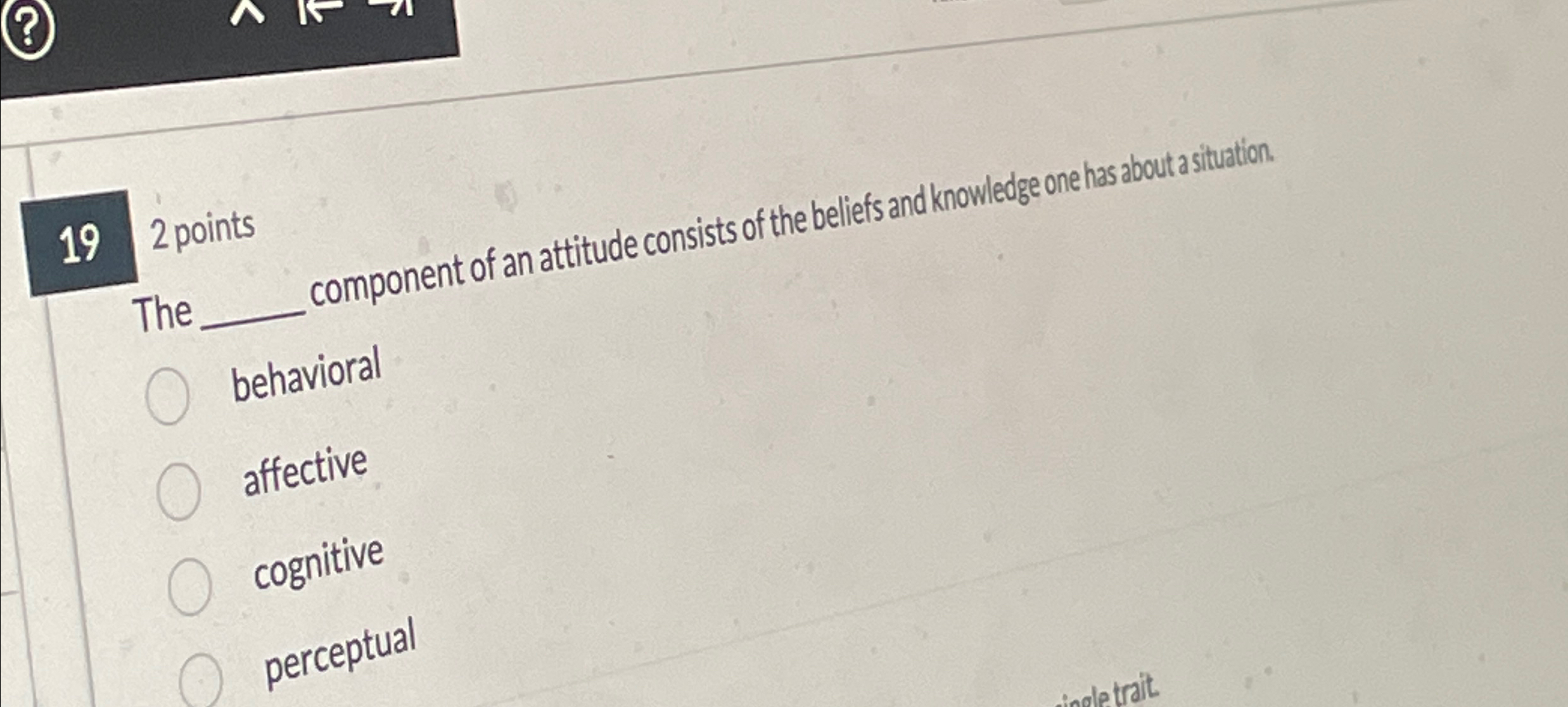 Solved 192 ﻿pointsThe q, ﻿component of an attitude consists | Chegg.com