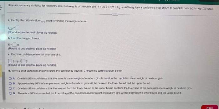 Solved Here are summary statistics for randomly selected | Chegg.com