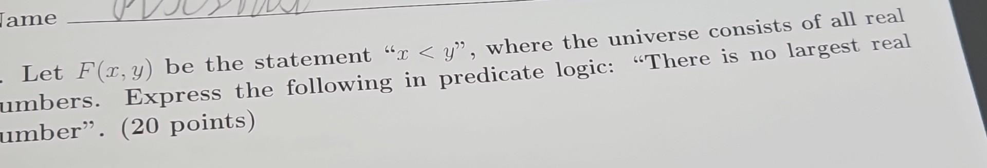 Solved Let F(x,y) be the statement " x | Chegg.com
