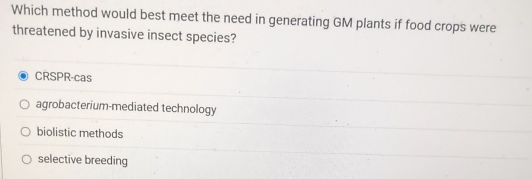 Solved Which method would best meet the need in generating | Chegg.com