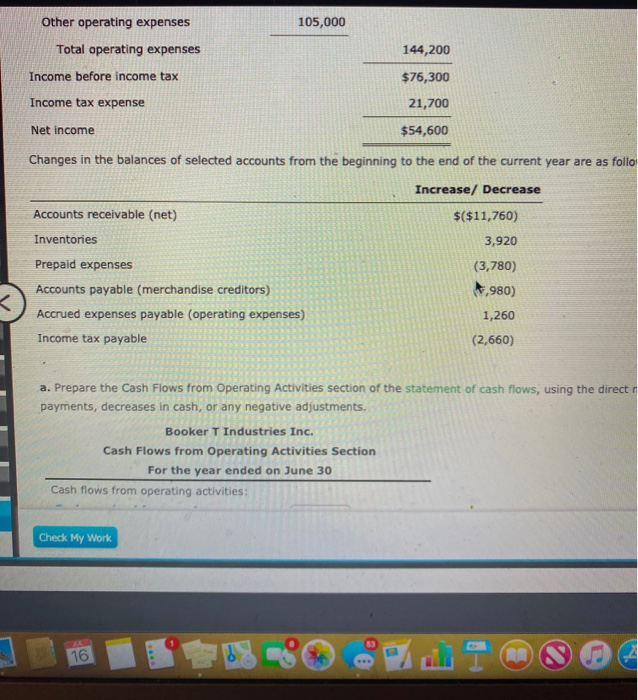 Solved Cathrow from Operating Activities Direct Method The | Chegg.com