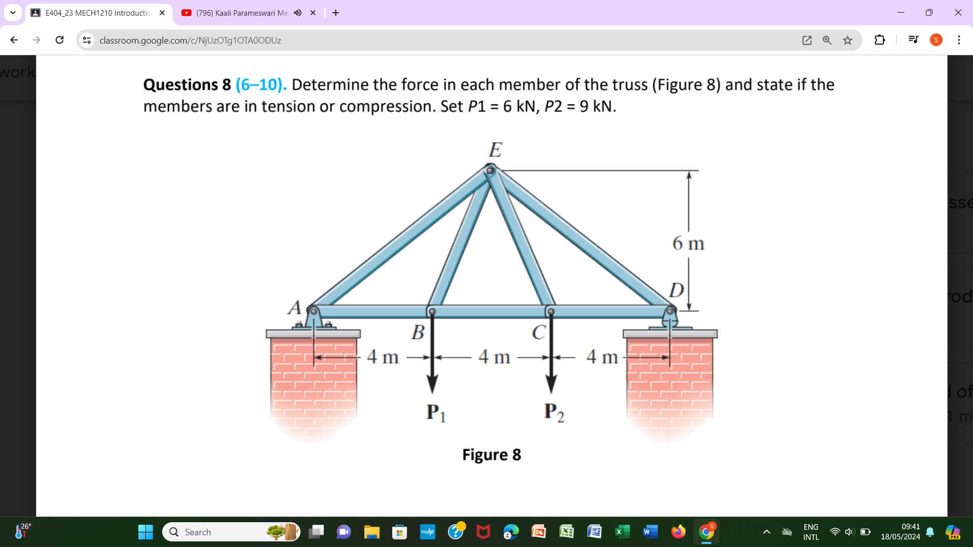 Solved Questions 8 (6-10). ﻿Determine the force in each | Chegg.com