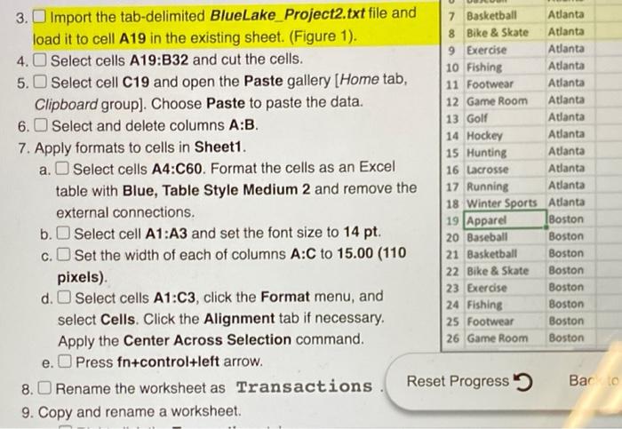 3 Import The Tab delimited BlueLake Project2 txt Chegg