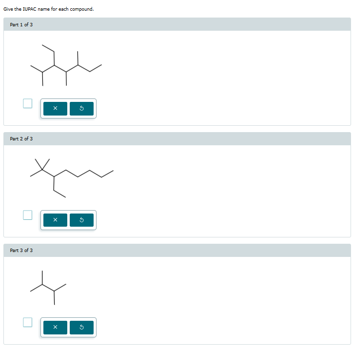 Solved Give the IUPAC name for each compound.Part 1 ﻿of | Chegg.com