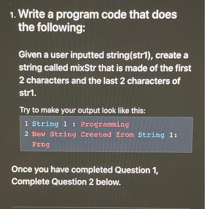 Solved 1 Write A Program Code That Does The Following 9964