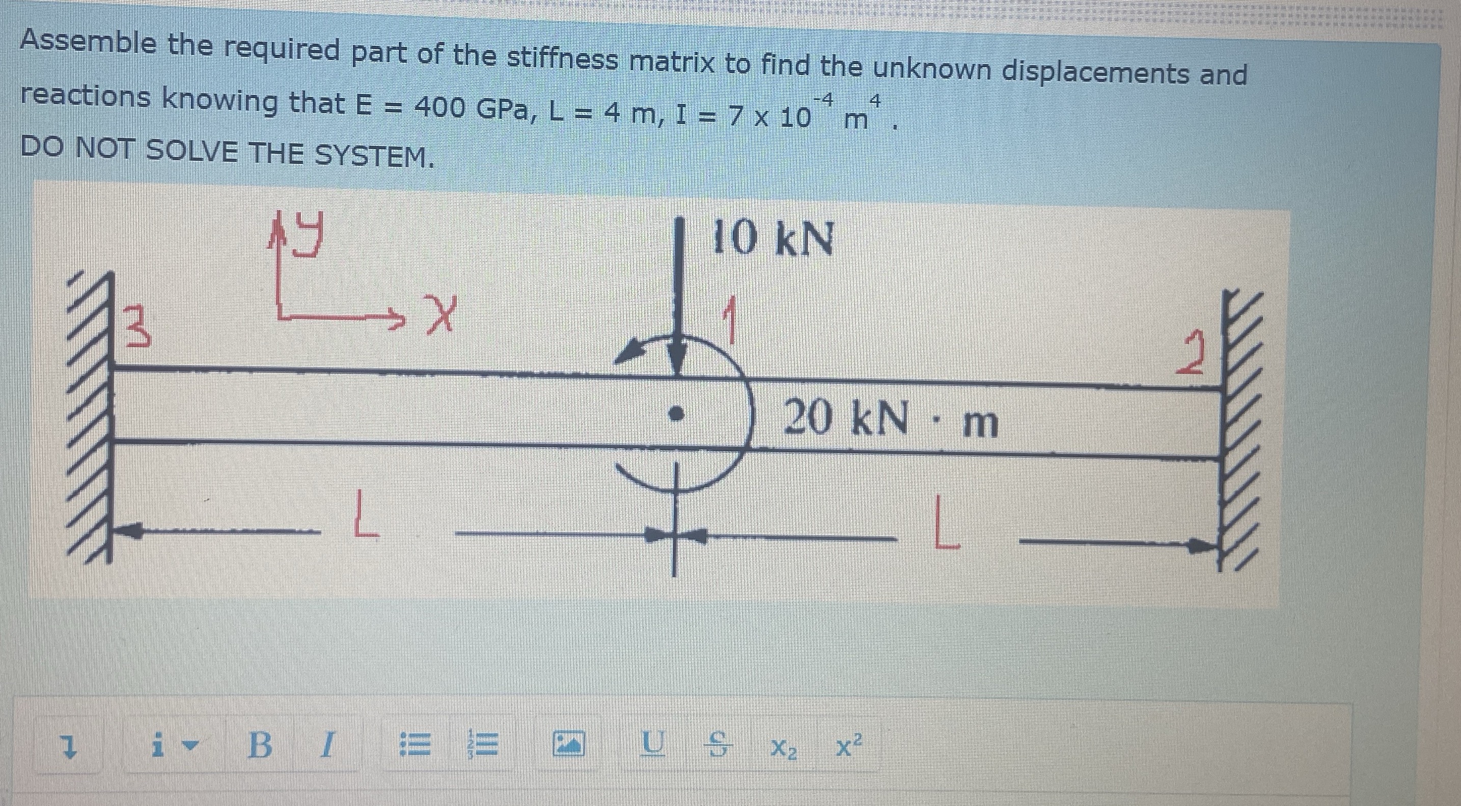 Solved Assemble the required part of the stiffness matrix to | Chegg.com