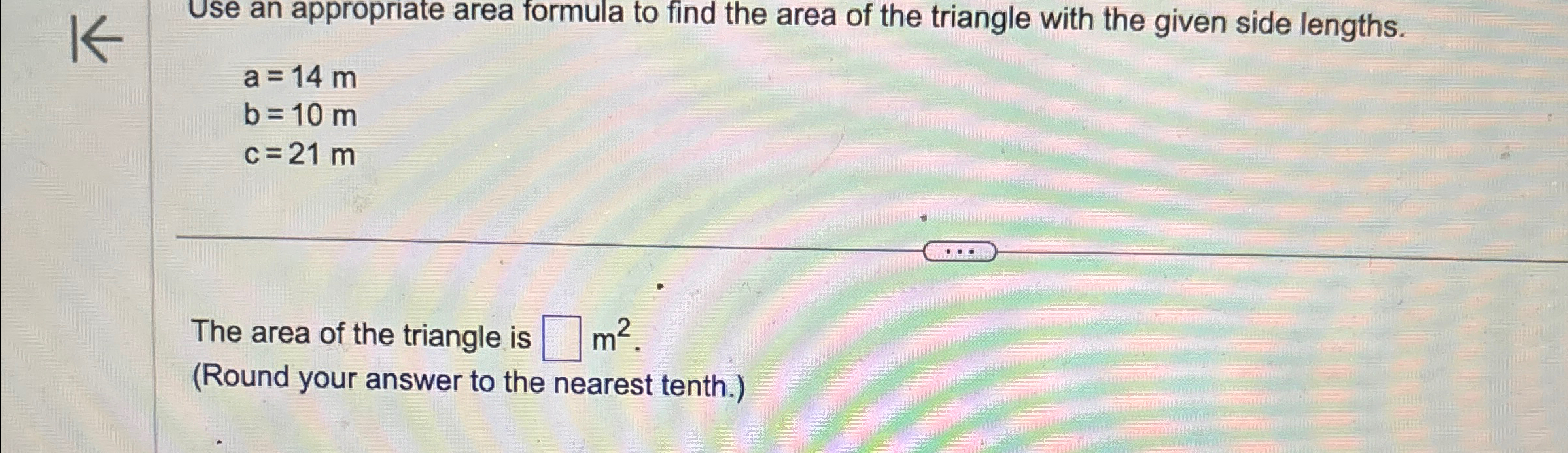 Solved Use an appropriate area formula to find the area of | Chegg.com