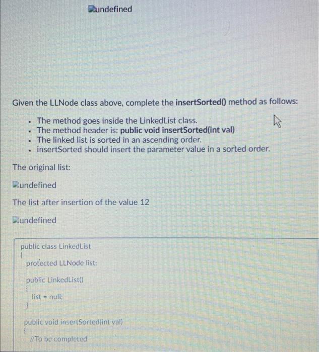 Dundefined Given the LLNode class above, complete the | Chegg.com