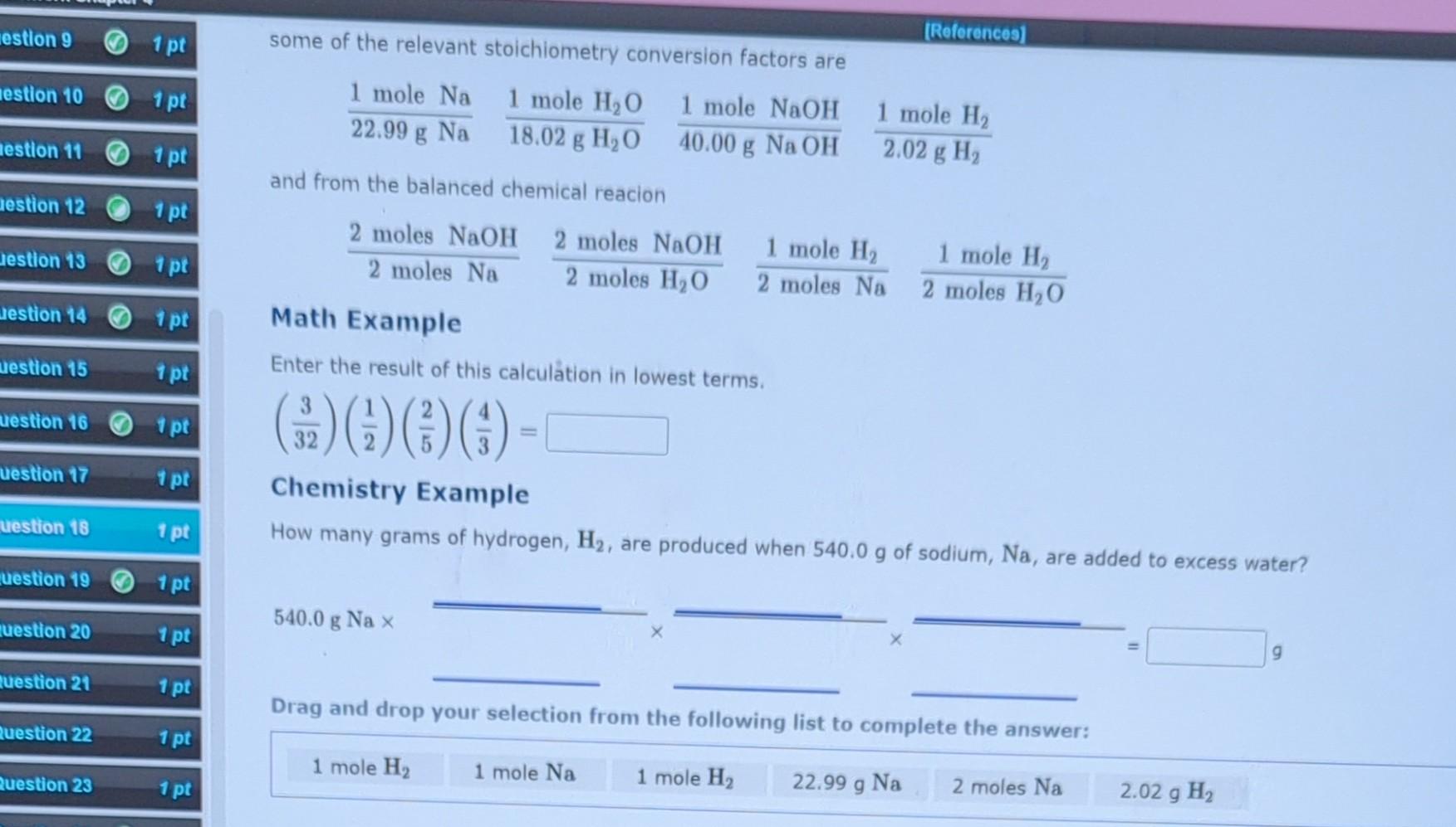 Solved some of the relevant stoichiometry conversion factors | Chegg.com