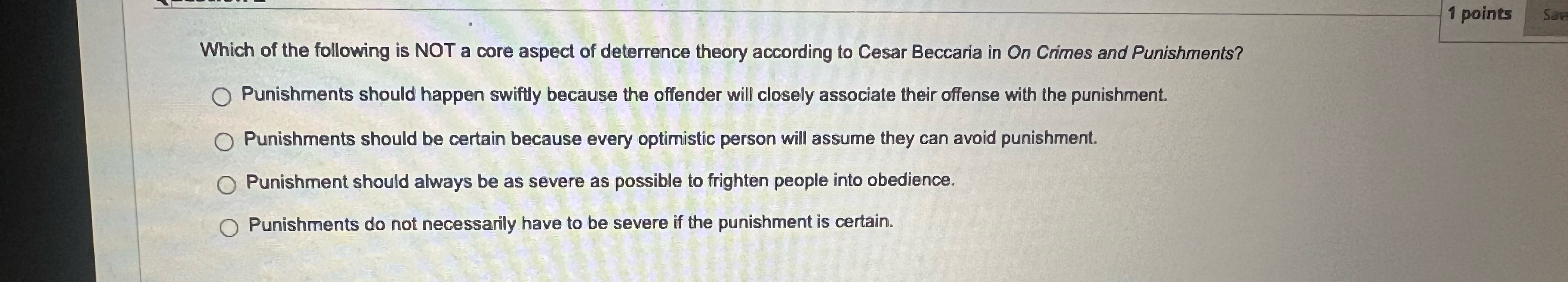 Solved 1 ﻿pointsWhich of the following is NOT a core aspect | Chegg.com