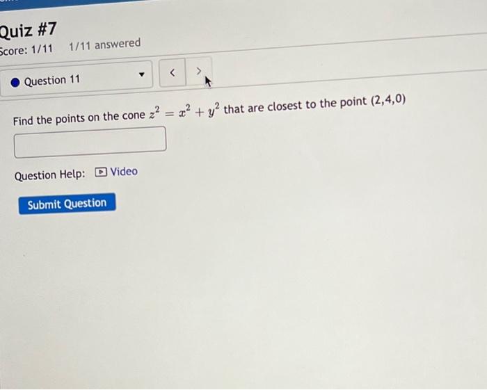 Solved Find the points on the cone z2=x2+y2 that are closest | Chegg.com