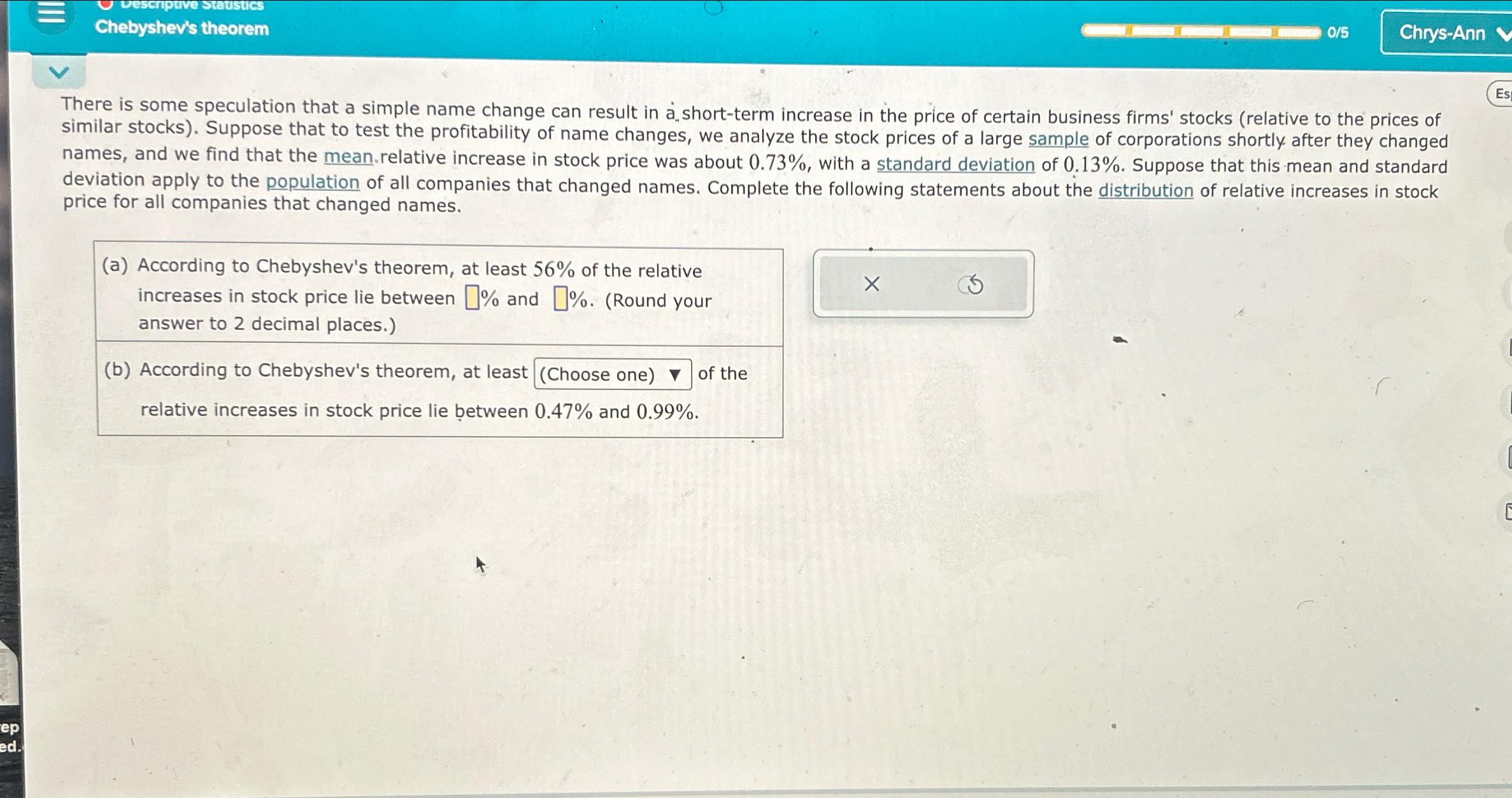 Solved Chebyshev's theoremEsThere is some speculation that a | Chegg.com