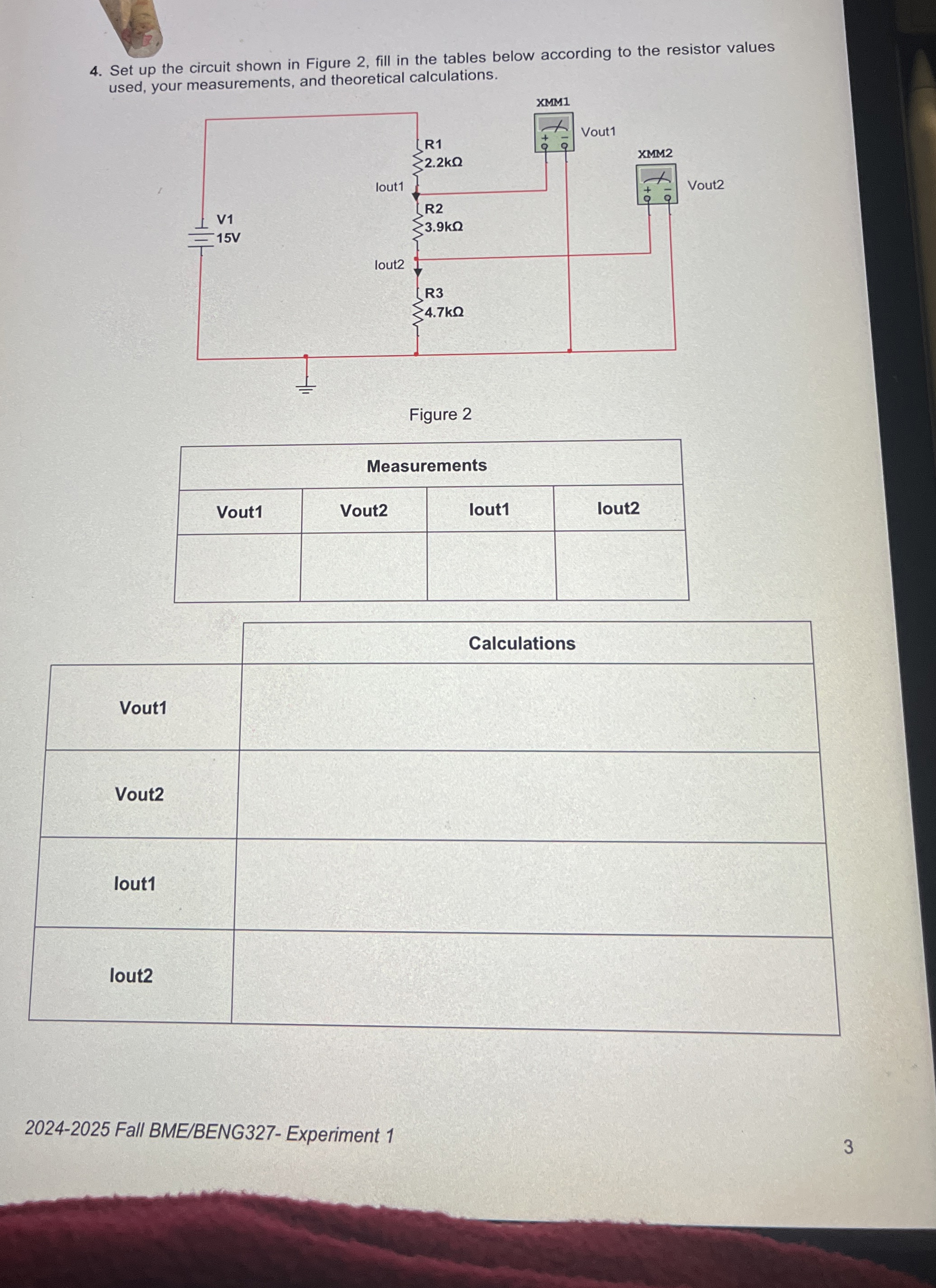Solved Set up the circuit shown in Figure 2, ﻿fill in the | Chegg.com