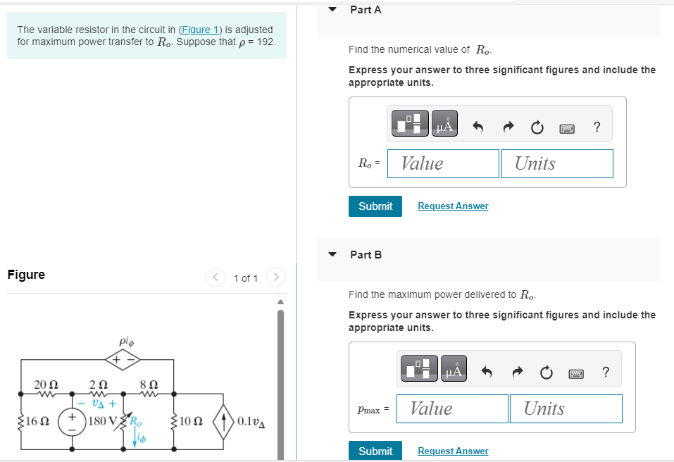 Solved Part AThe variable resistor in the circuit in (Figure | Chegg.com